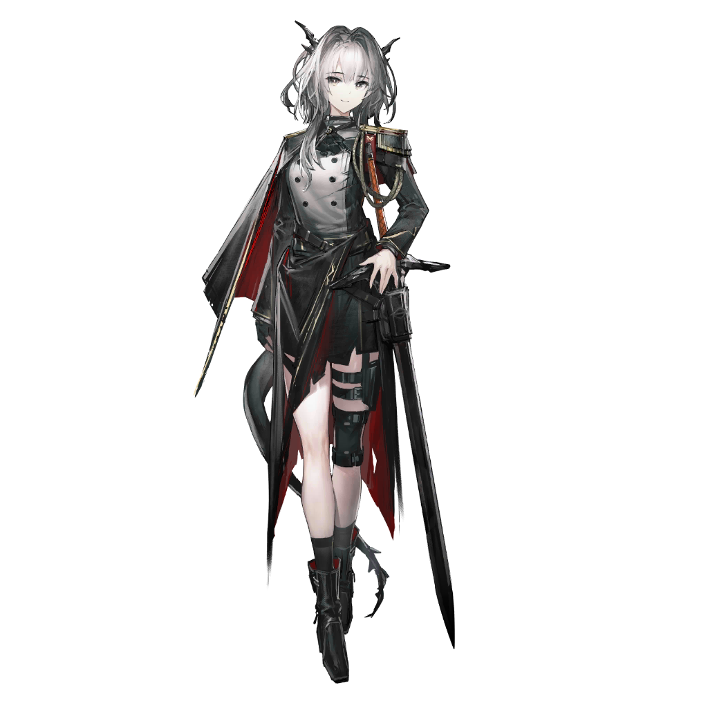 Safebooru - 1girl aiguillette arknights black eyes black legwear black skirt boots cape dragon ...