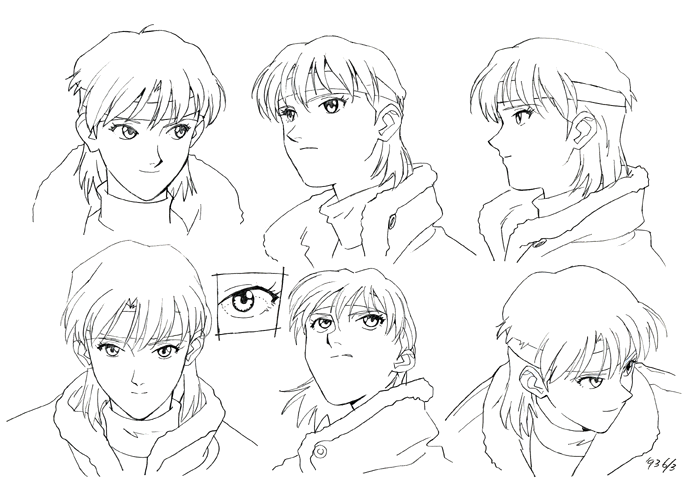 Safebooru - 1990s (style) 1girl aoki uru character sheet expressions ...
