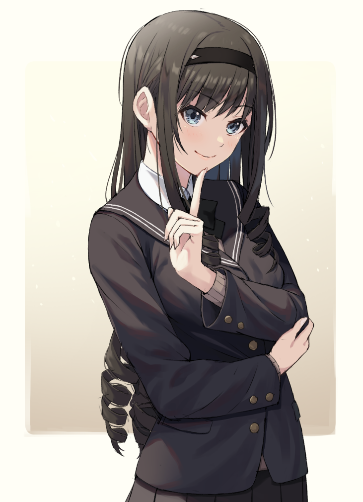 Safebooru - 1girl amagami atsuyah0310 bangs black hairband black jacket black neckwear black ...