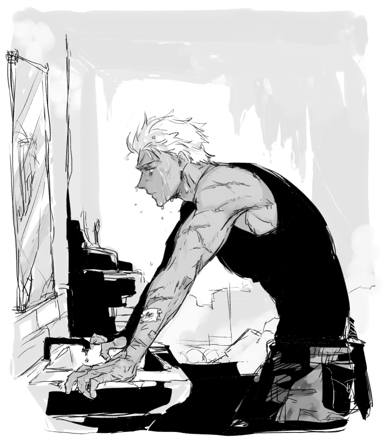 Safebooru - 1boy archer bandages commentary request dripping fate/stay ...