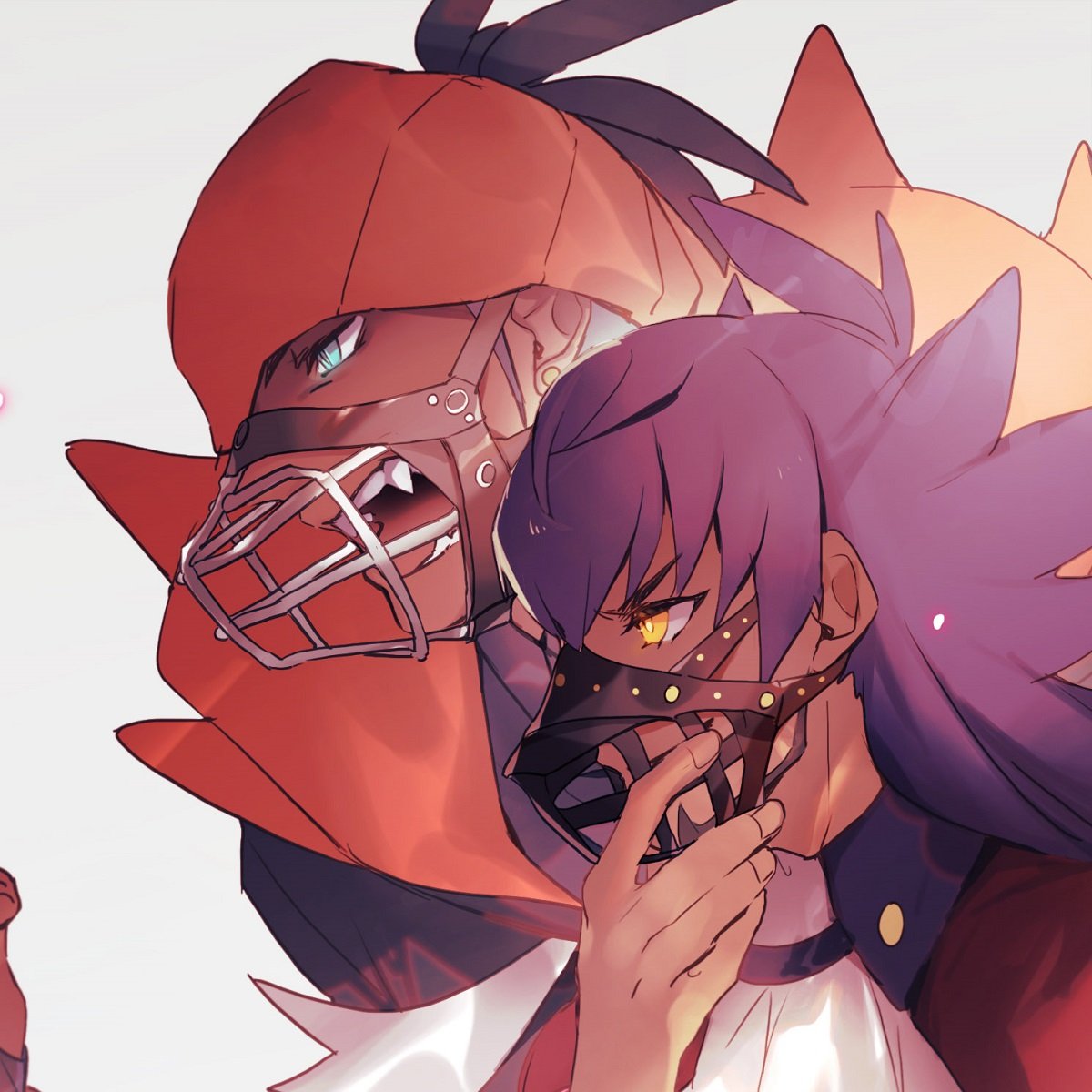 Safebooru - . (mdm pk) 2boys bangs black hair black hoodie blue eyes buttons commentary request ...