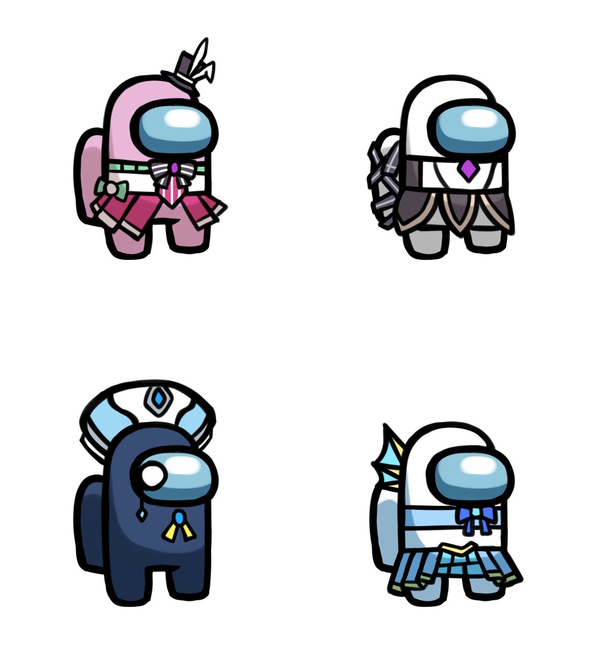 Safebooru - among us artia artia (cosplay) black skirt cosplay crewmate ...