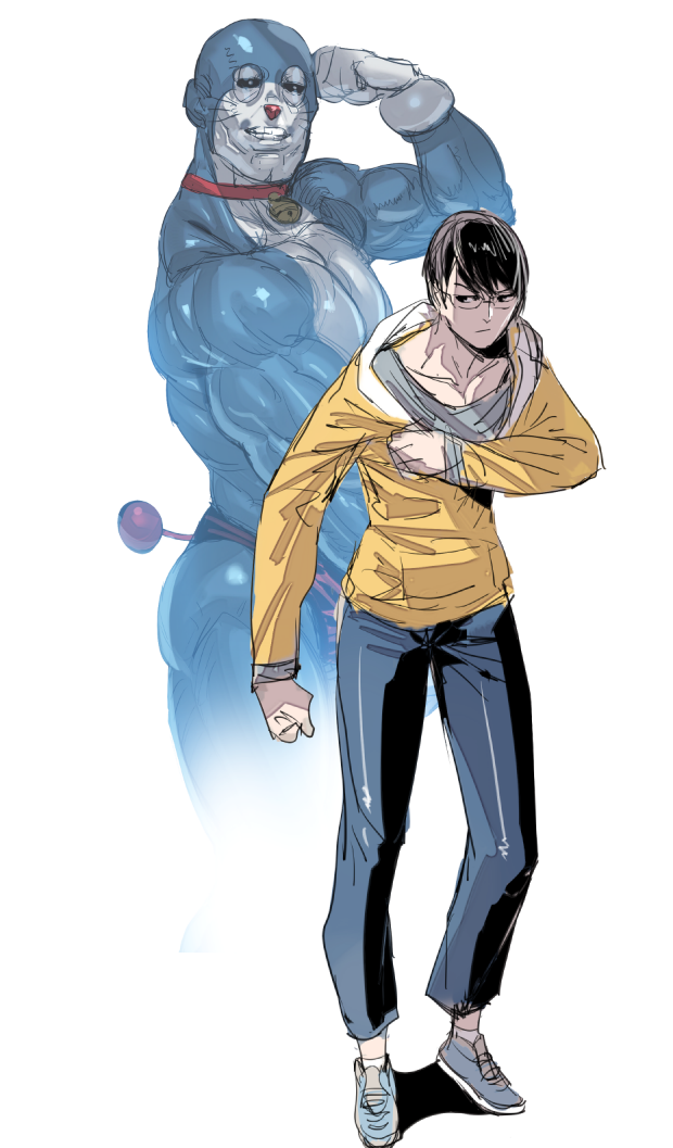 Safebooru - 1boy black eyes black hair black pants bow (bhp) closed ...