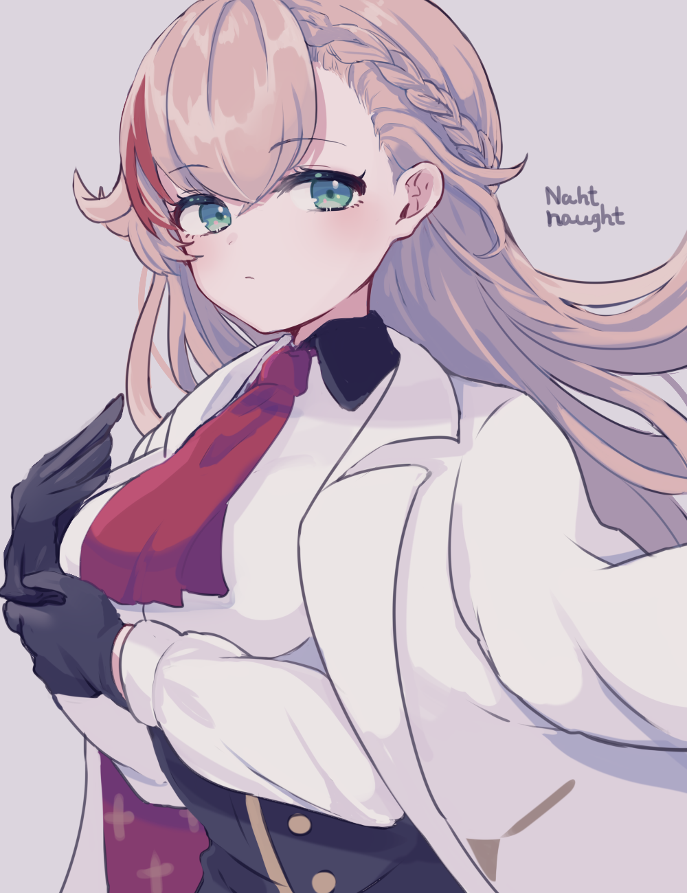 Safebooru - 1girl adjusting clothes adjusting gloves bangs black gloves black skirt braid ...