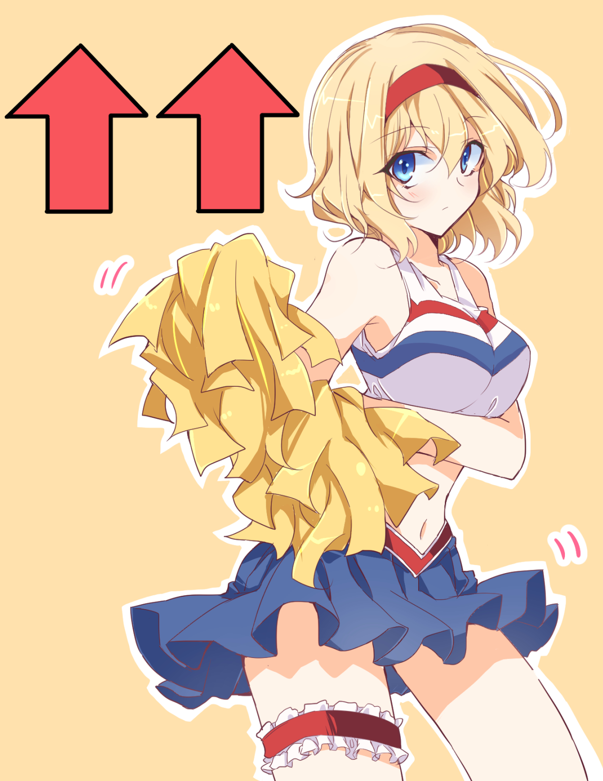 Safebooru - 1girl alice margatroid arrow (symbol) bangs blonde hair blue eyes blue skirt ...