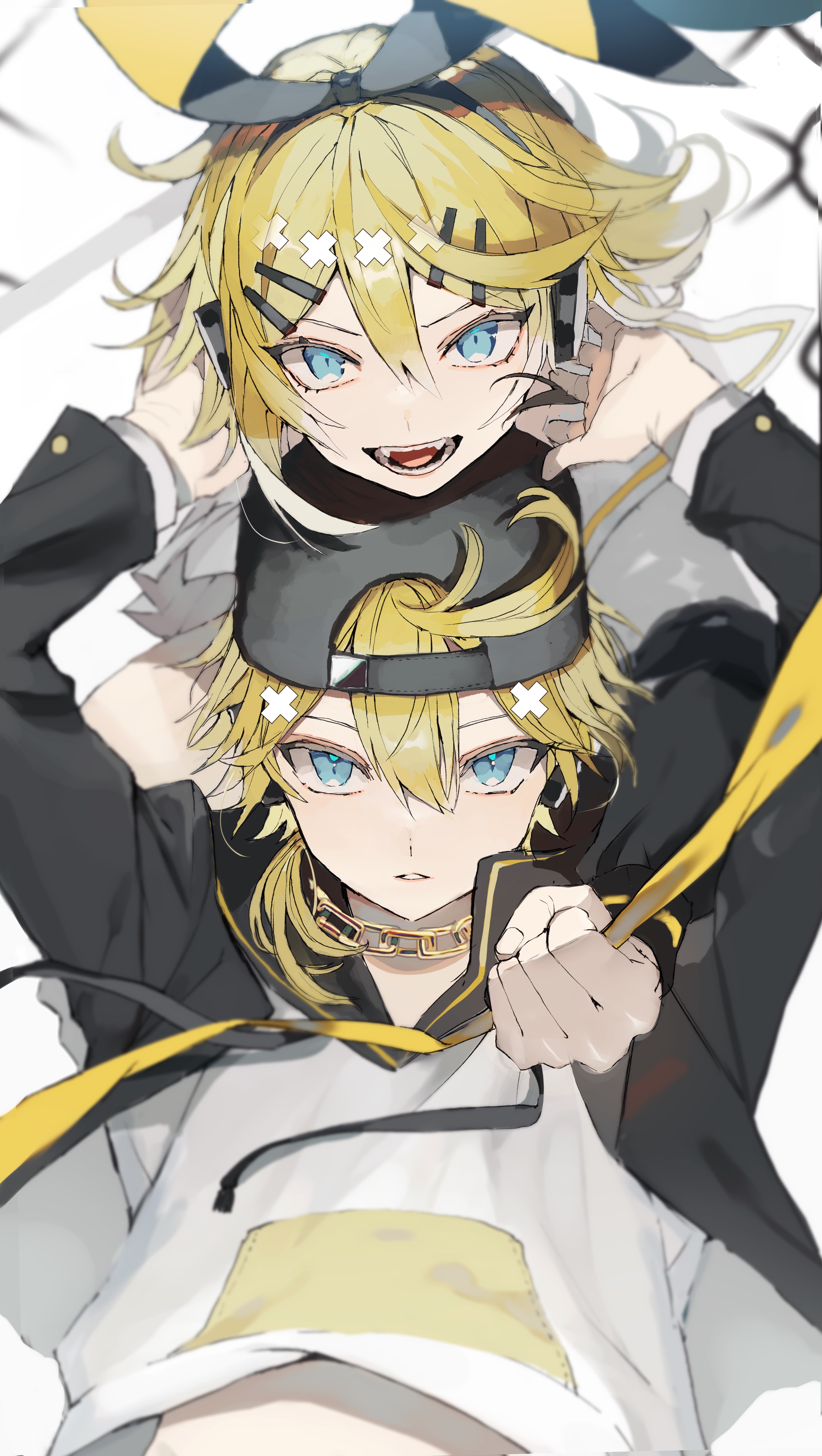 Safebooru - 1boy 1girl absurdres alternate costume backwards hat bangs baseball cap black ...