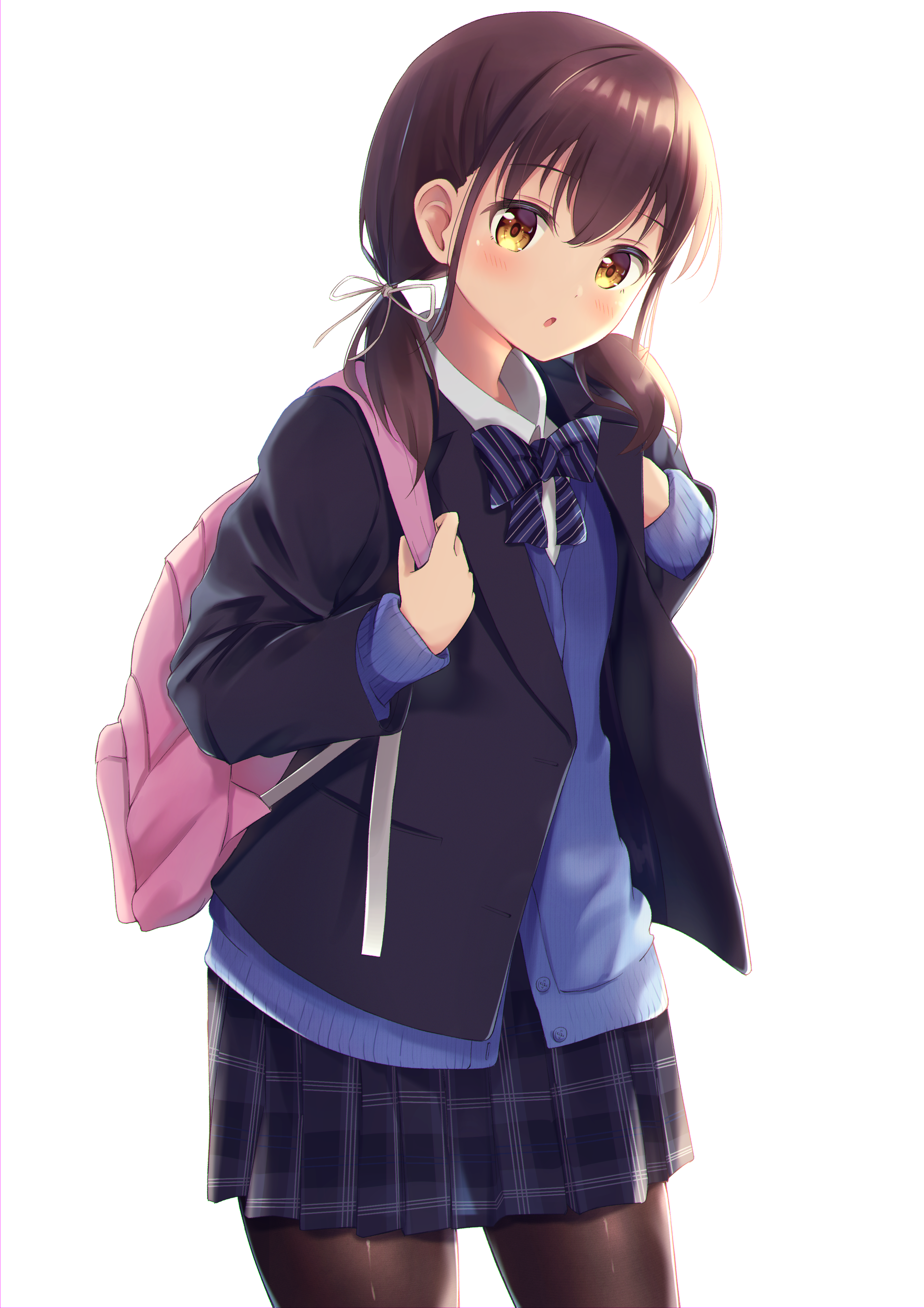 Safebooru - 1girl absurdres backpack bag bangs black jacket black skirt blazer blue cardigan ...