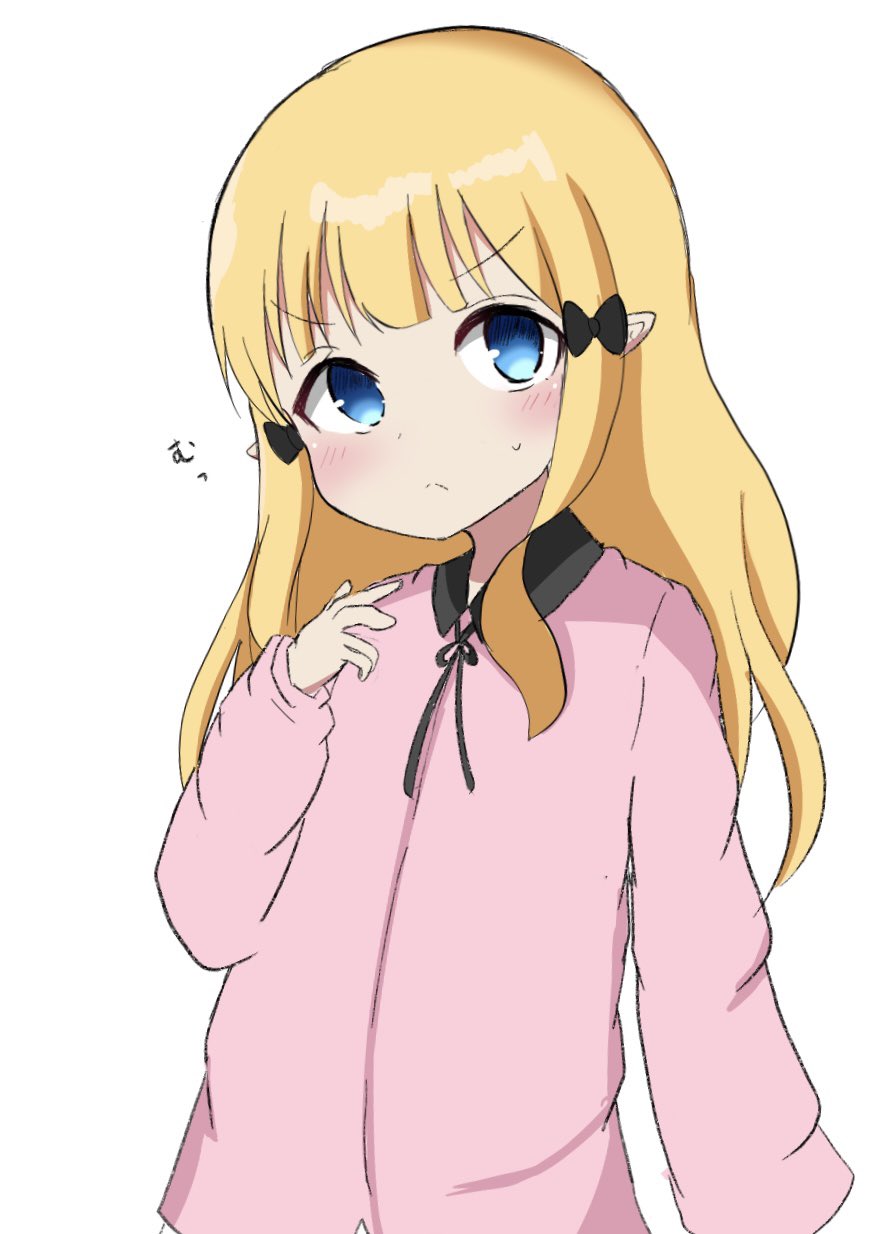Safebooru - 1girl bangs black bow blonde hair blue eyes blush bow ...