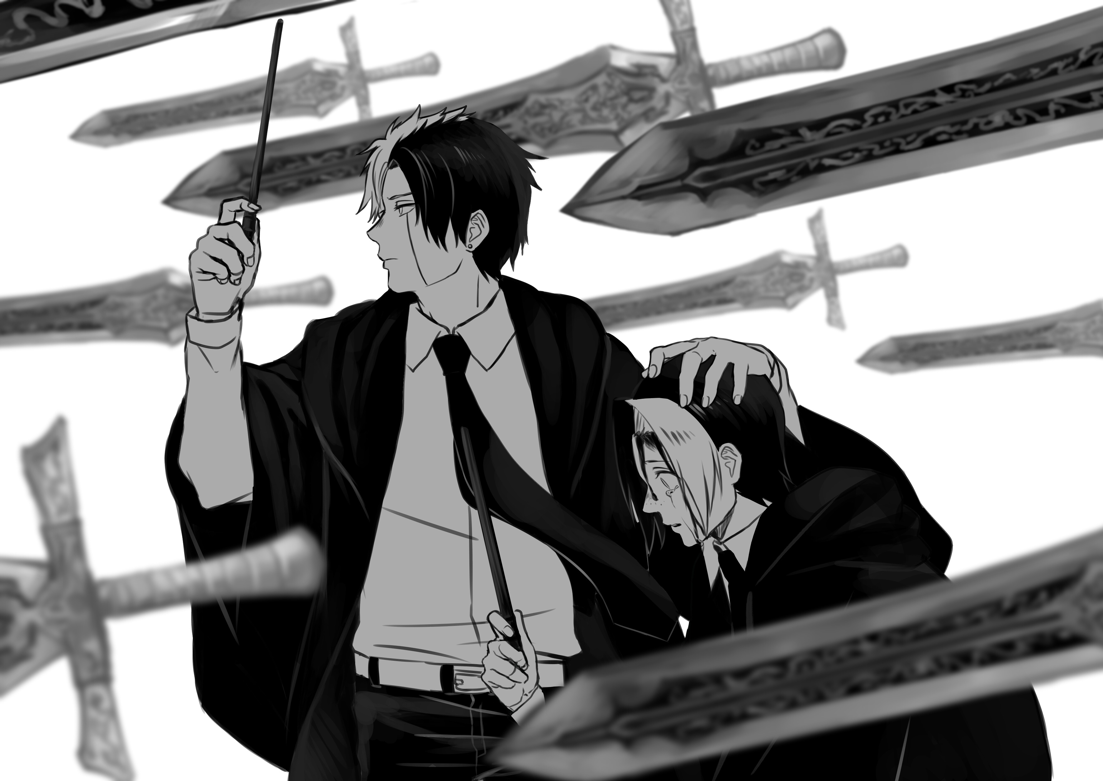 Safebooru - 2boys absurdres black robe brothers finn ames highres ...