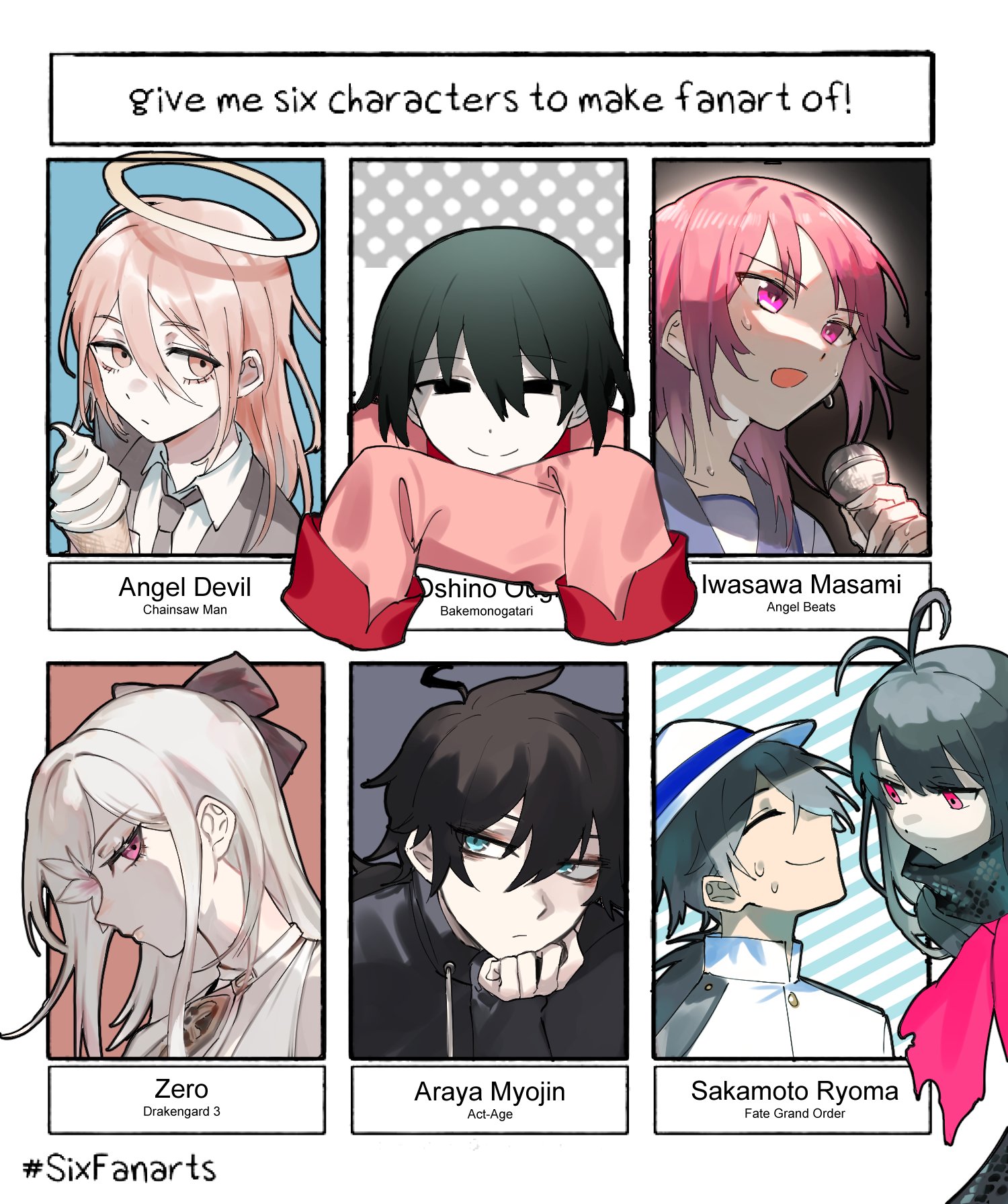 Safebooru - 1other 2boys 3girls act-age androgynous angel beats! angel devil (chainsaw man ...