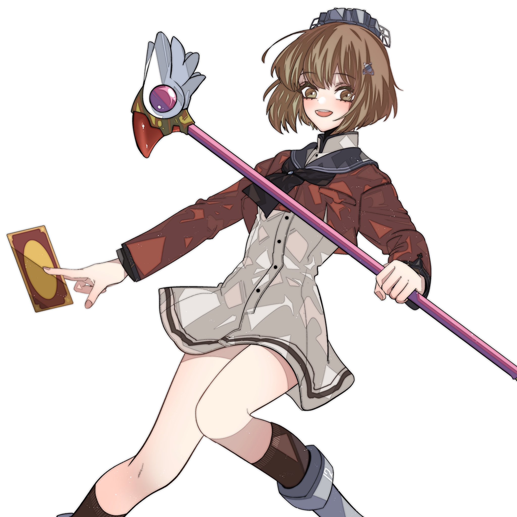 Safebooru - 1girl anno88888 bangs black neckwear blue sailor collar brown hair cardcaptor sakura ...