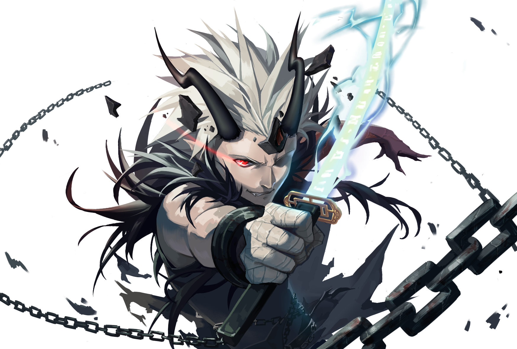 Safebooru - 1boy bandaged hand bandages chain cuffs dungeon and fighter ...