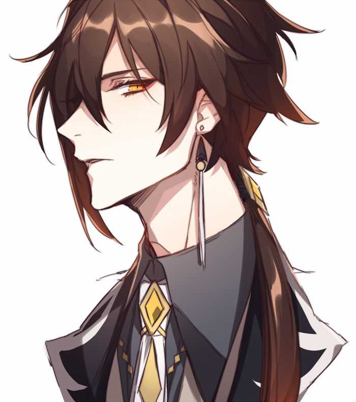 Safebooru - 1boy bangs black hair brown hair formal genshin impact hair ...