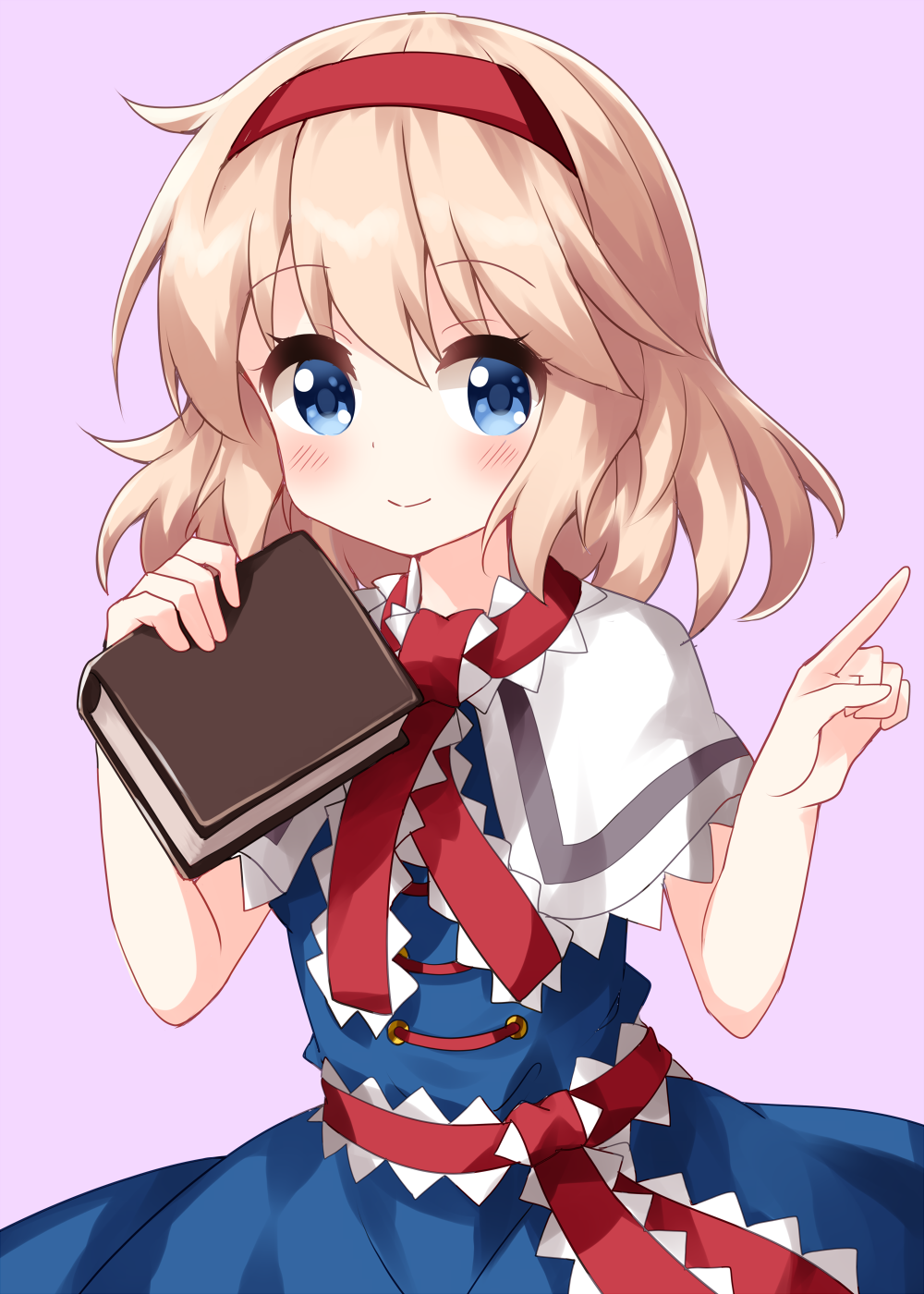 Safebooru - 1girl alice margatroid bangs blonde hair blue dress blue eyes book capelet closed ...