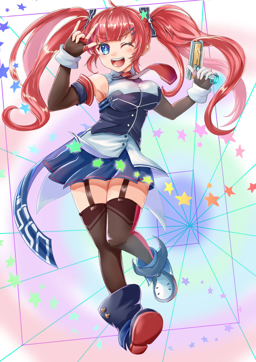 Safebooru - + + 1girl ;d \n/ ahoge ankle boots armpits azur lane bangs bare shoulders black ...