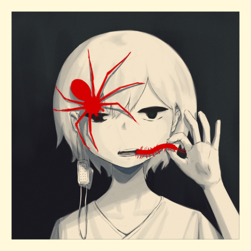 Safebooru - 1boy avogado6 black background black eyes border bug ...