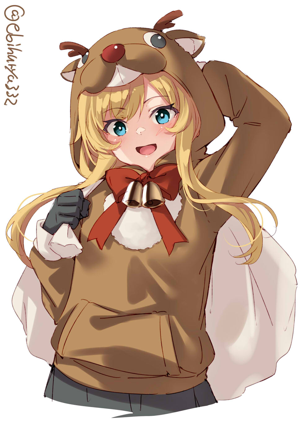 Safebooru - 1girl abukuma (kantai collection) alternate costume animal costume arm behind head ...
