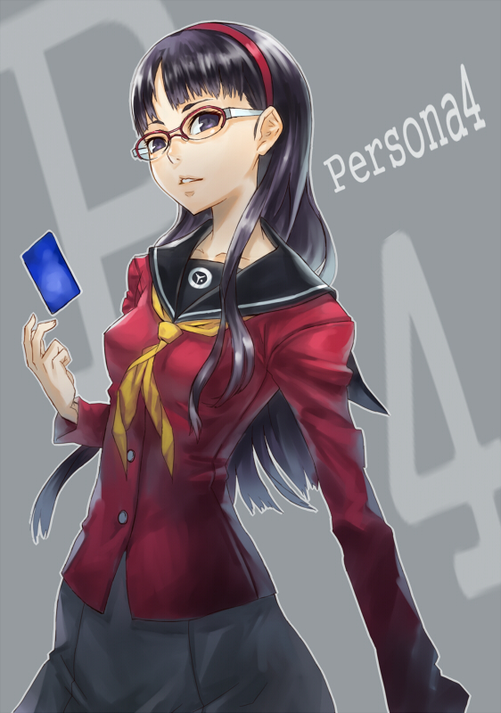 Safebooru 4hands Amagi Yukiko Black Hair Glasses Hairband Long Hair 3536