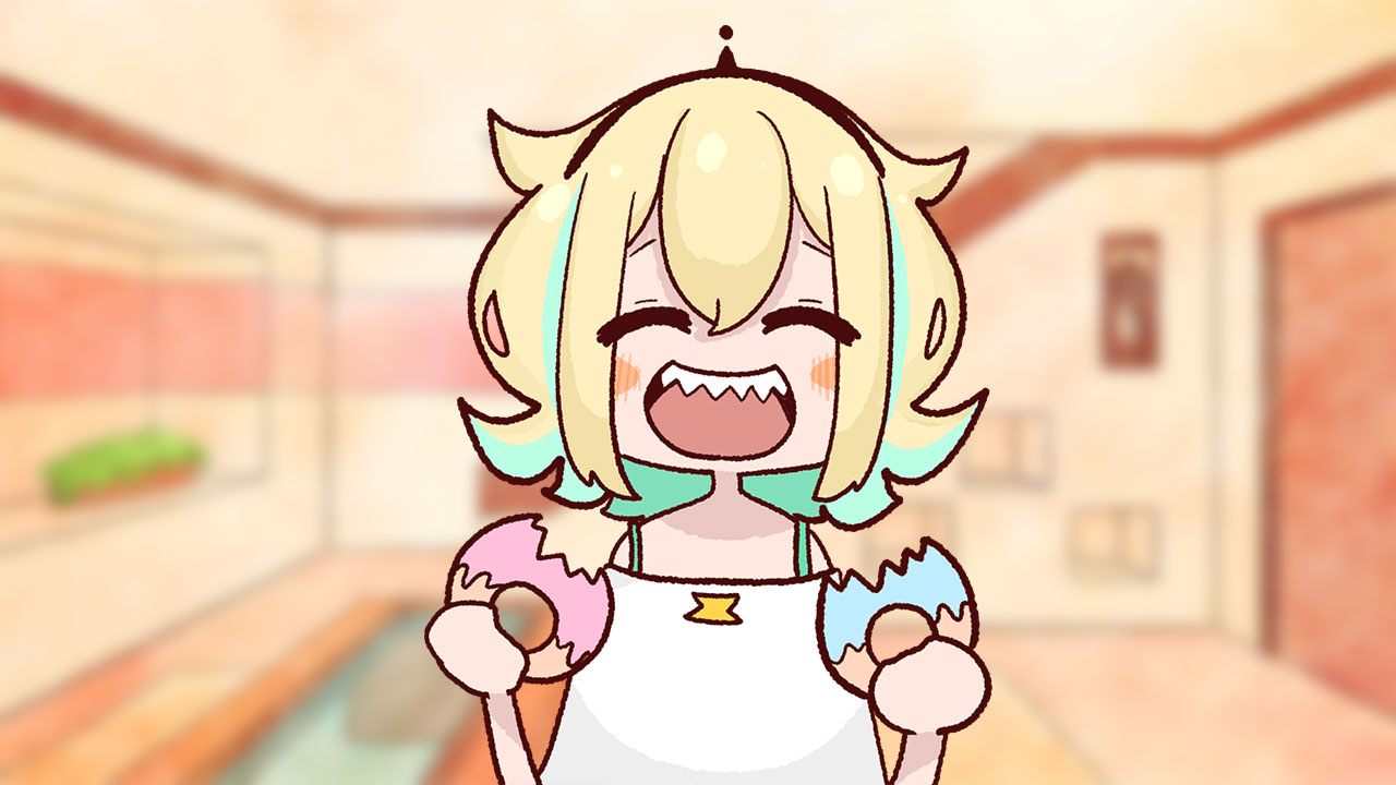 Safebooru - 1girl :d ^ ^ amano pikamee amano pikamee (artist) bangs bare shoulders black ...