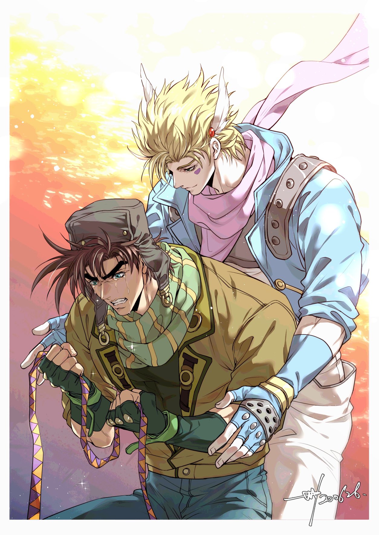 Safebooru - 2boys aqua eyes aviator cap battle tendency blonde hair ...