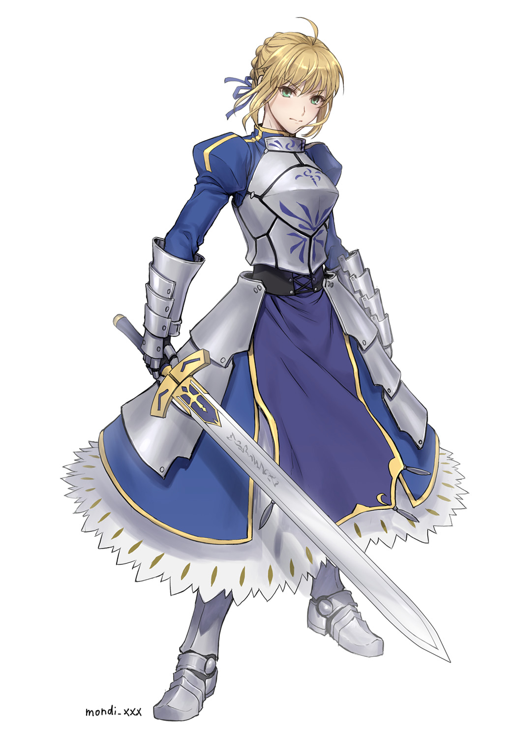 Safebooru - 1girl ahoge armor armored boots armored dress artoria pendragon (all) bangs blonde ...