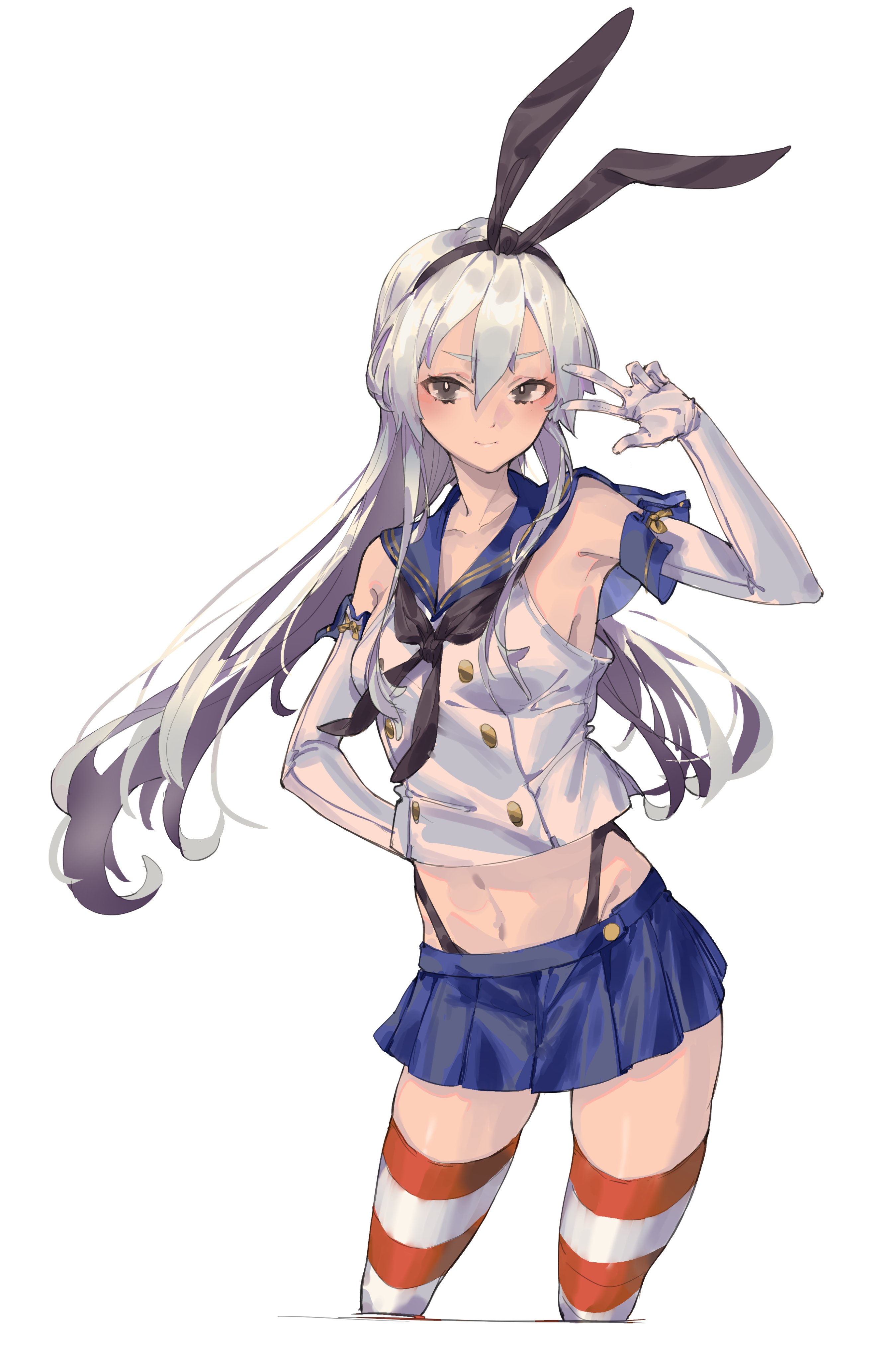 Safebooru - 1girl absurdres anchor hair ornament black hairband black neckwear black panties ...