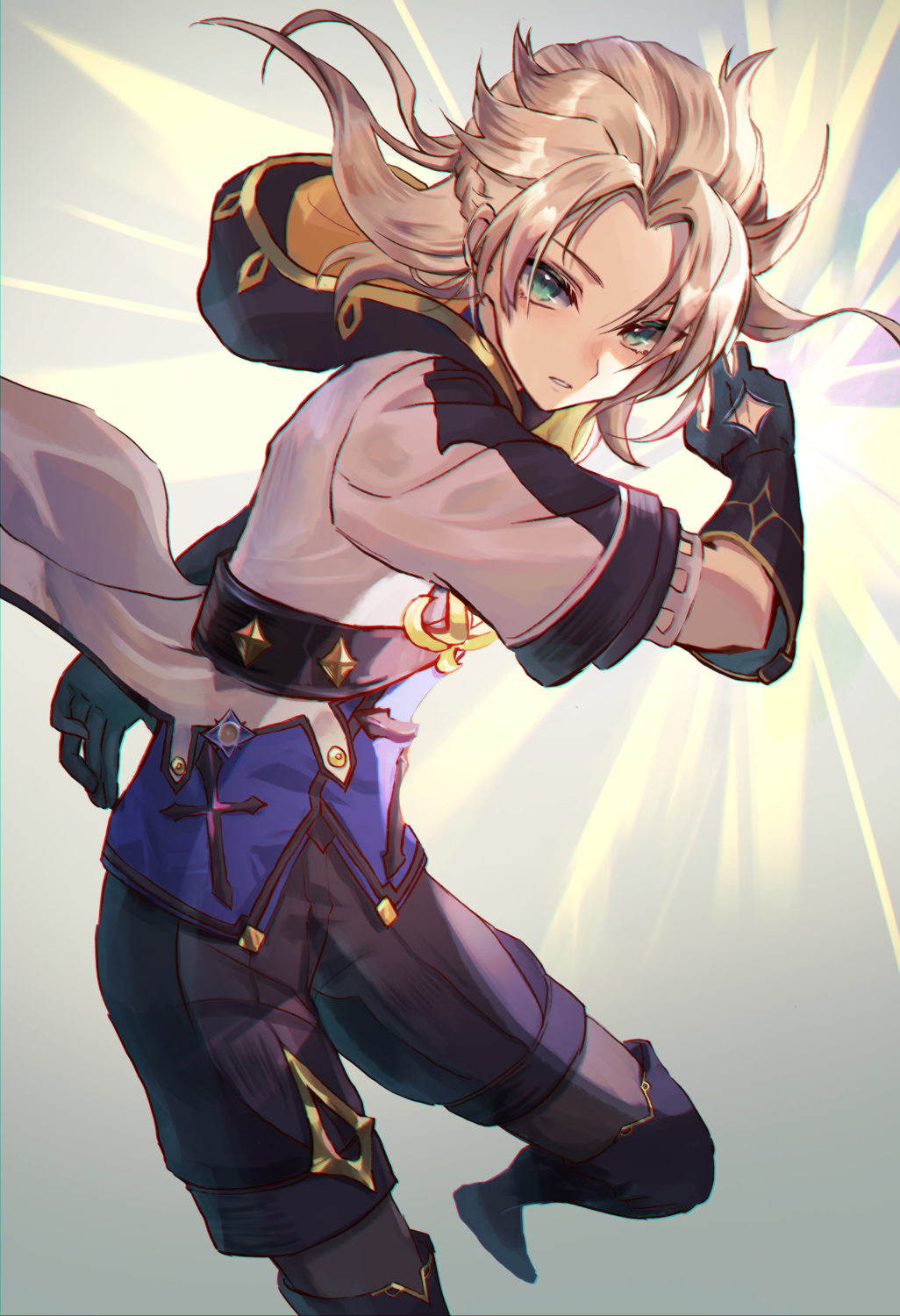 Safebooru - 1boy albedo (genshin impact) asagizuisen bangs black footwear black gloves black ...