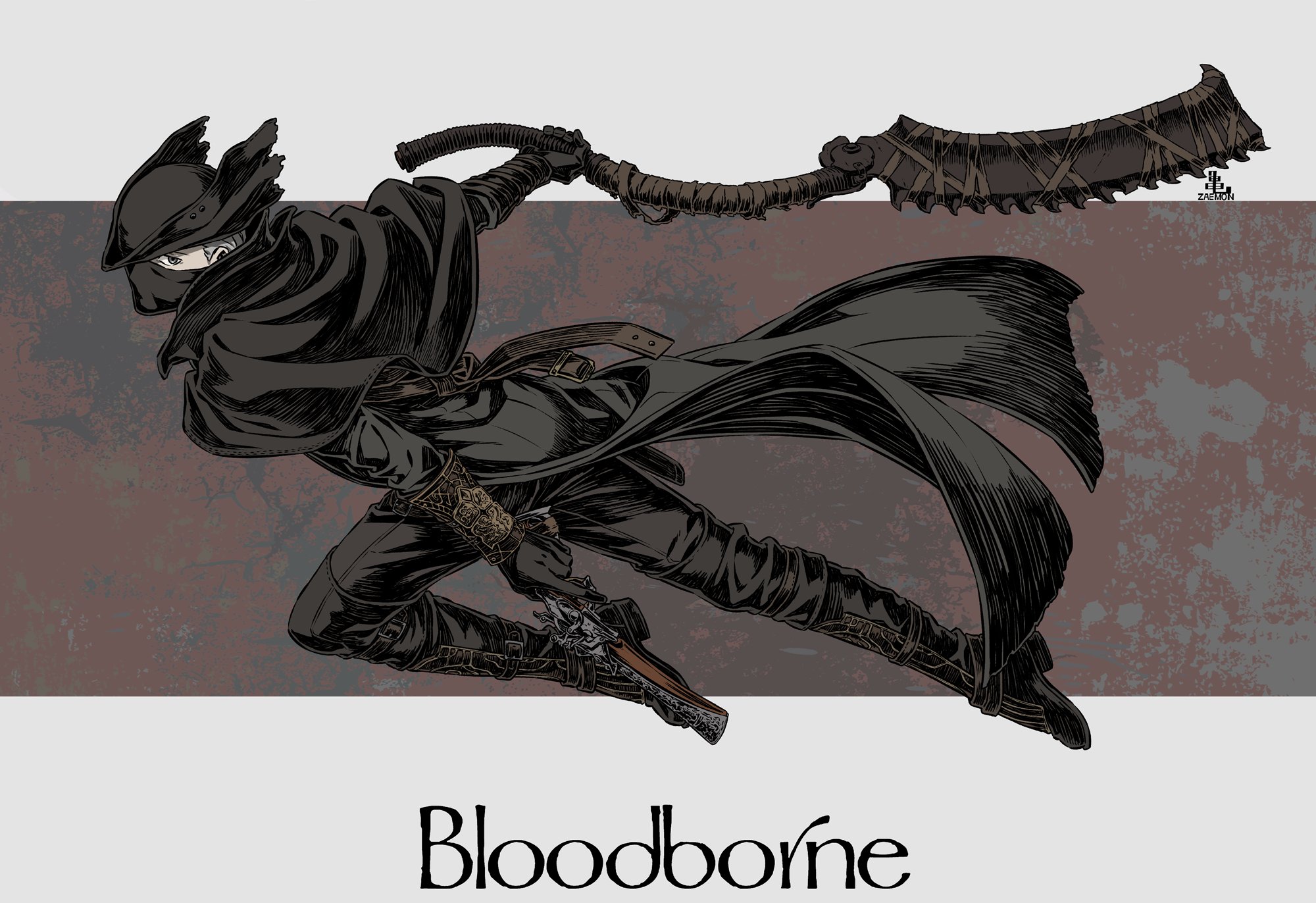 Safebooru - 1boy bandages belt bloodborne boots capelet cloak coat ...