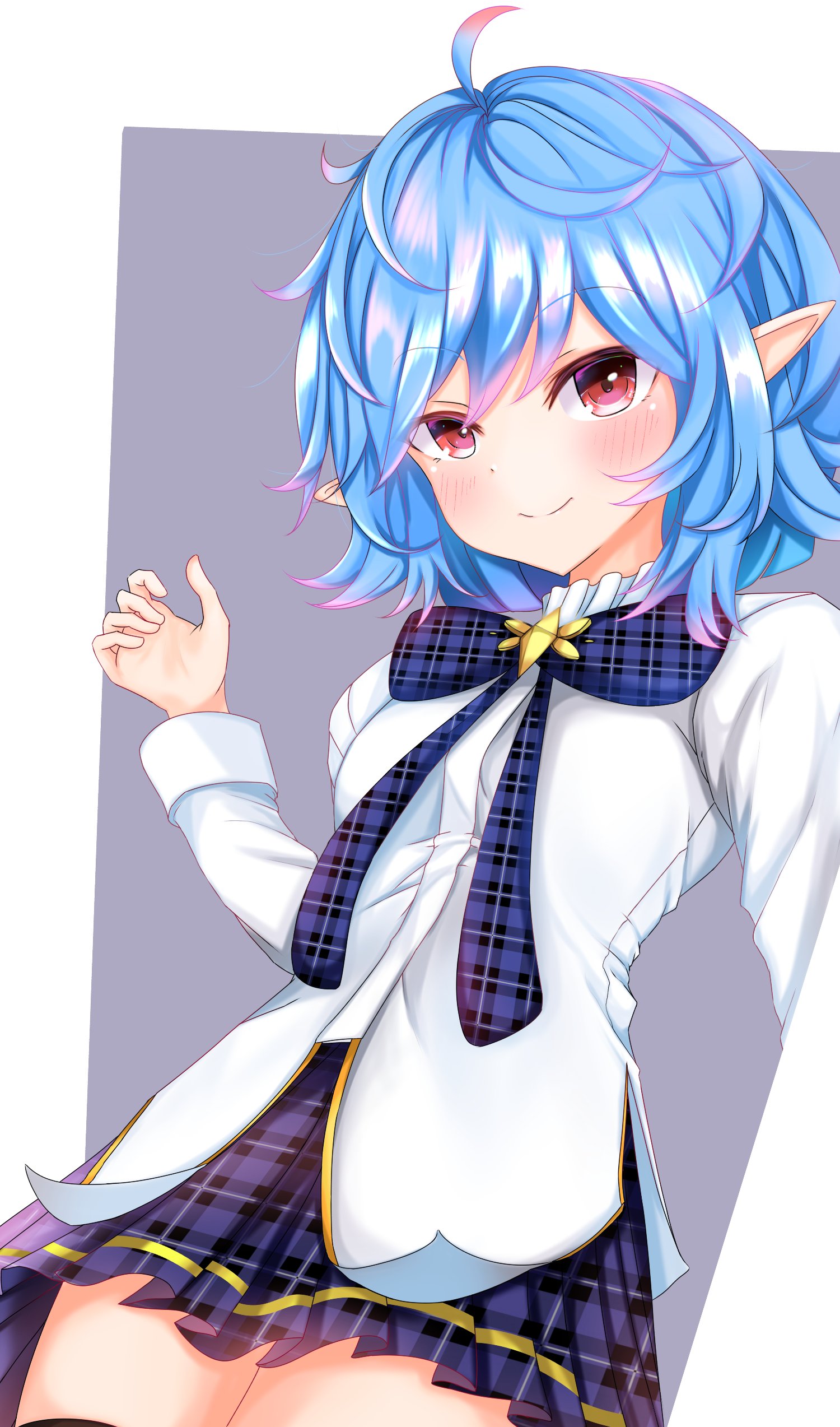 Safebooru - 1girl absurdres blue hair blush bow eyebrows visible ...