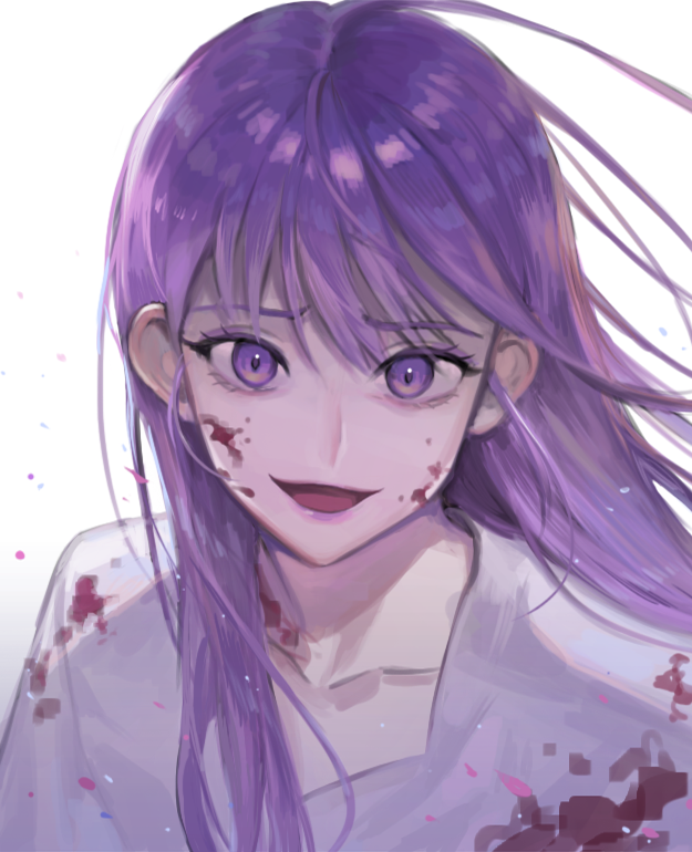Safebooru - 1girl blood blood on face bloody clothes long hair looking ...