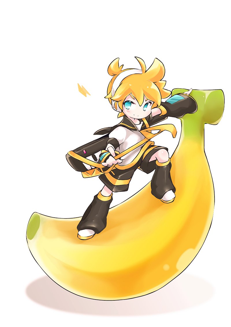 Safebooru - 1boy akino coto arm warmers banana black collar black ...