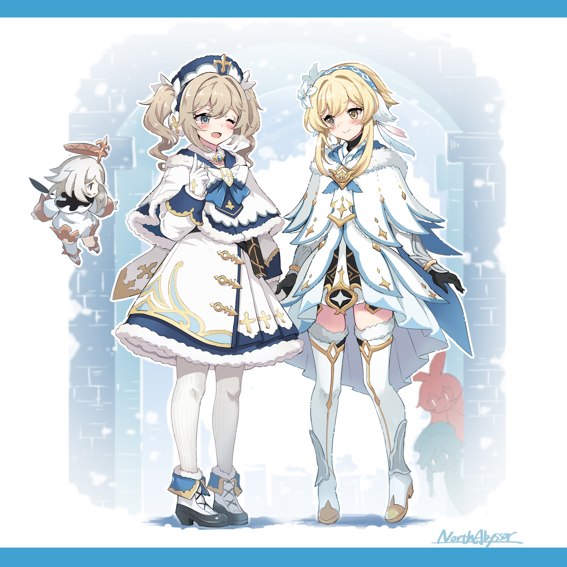 Safebooru - barbara (genshin impact) blonde hair blue eyes boots bow braid dress genshin impact ...