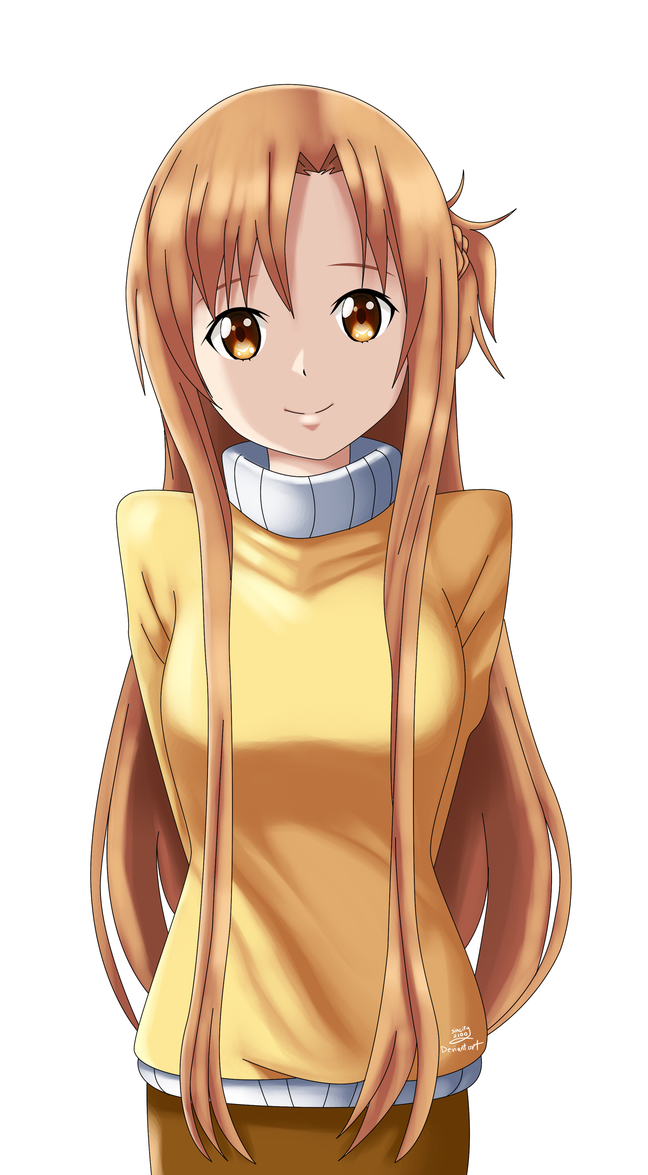 Safebooru - 1girl arms behind back asuna (sao) braid braided ponytail ...
