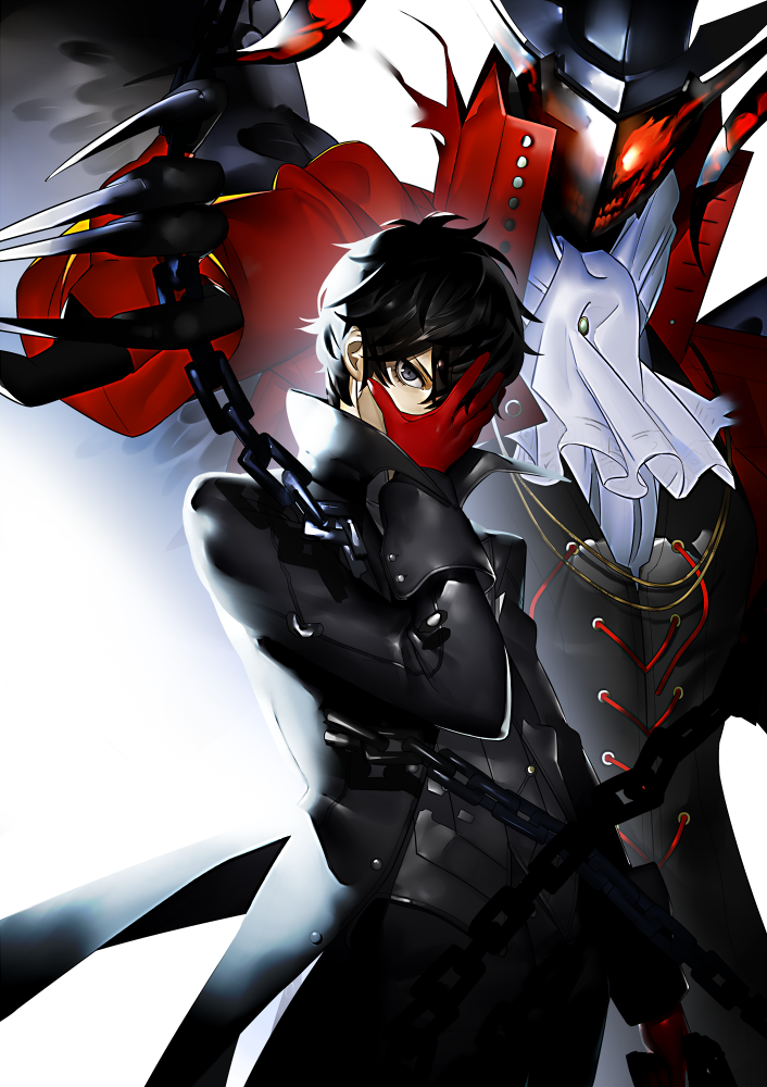 Safebooru - 1boy amamiya ren arsene (persona 5) black hair black jacket chain claws collar ...