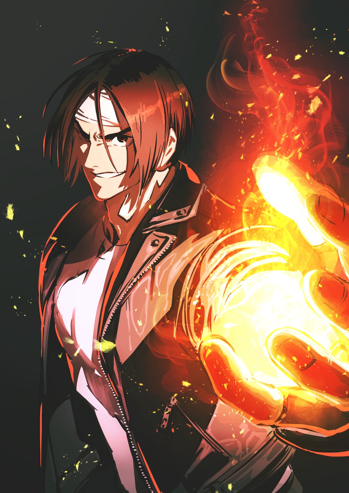 Safebooru - 1boy azuma kyoutarou (artist) bangs black background black ...