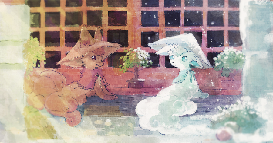 Safebooru - alolan form alolan vulpix bangs blue capelet blue eyes blue ...