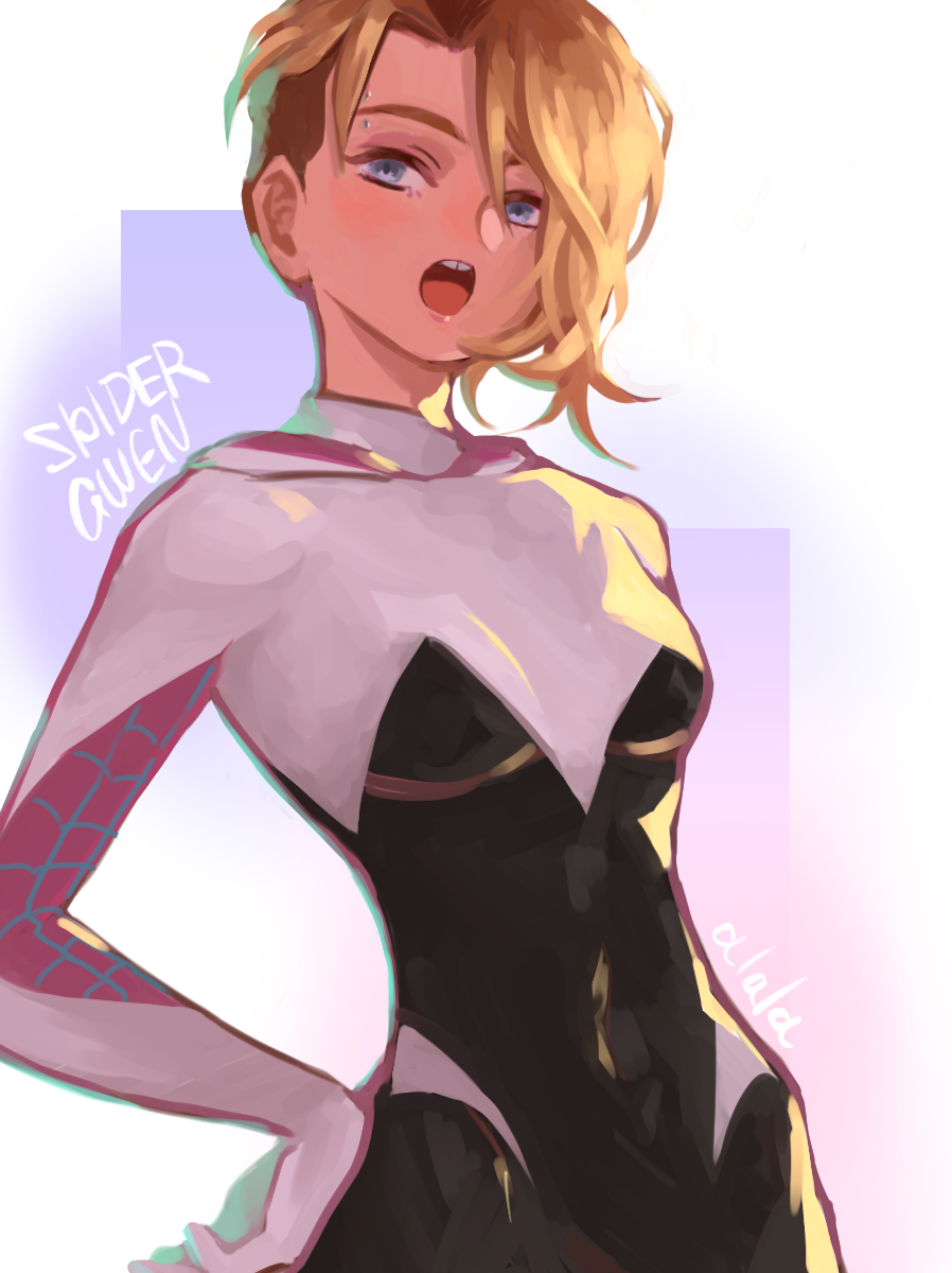 Safebooru - 1girl asymmetrical hair blonde hair blue eyes buck teeth character name covered ...