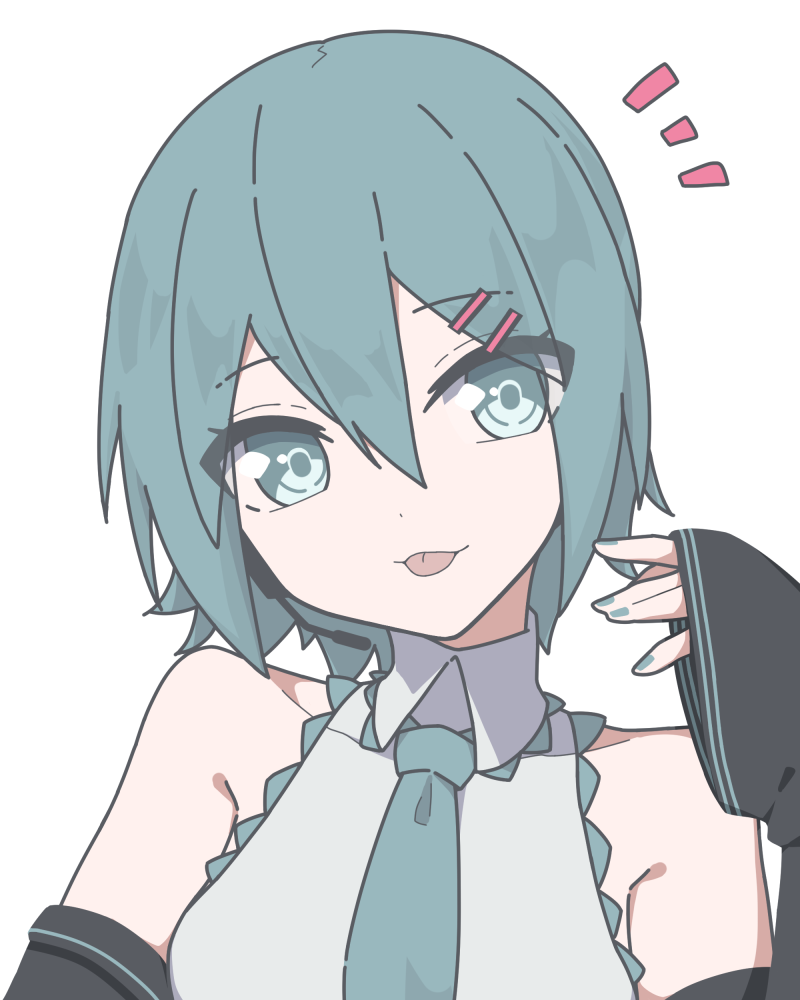 Safebooru - 1girl ^^^ alternate hair length alternate hairstyle aqua eyes aqua hair aqua nails ...