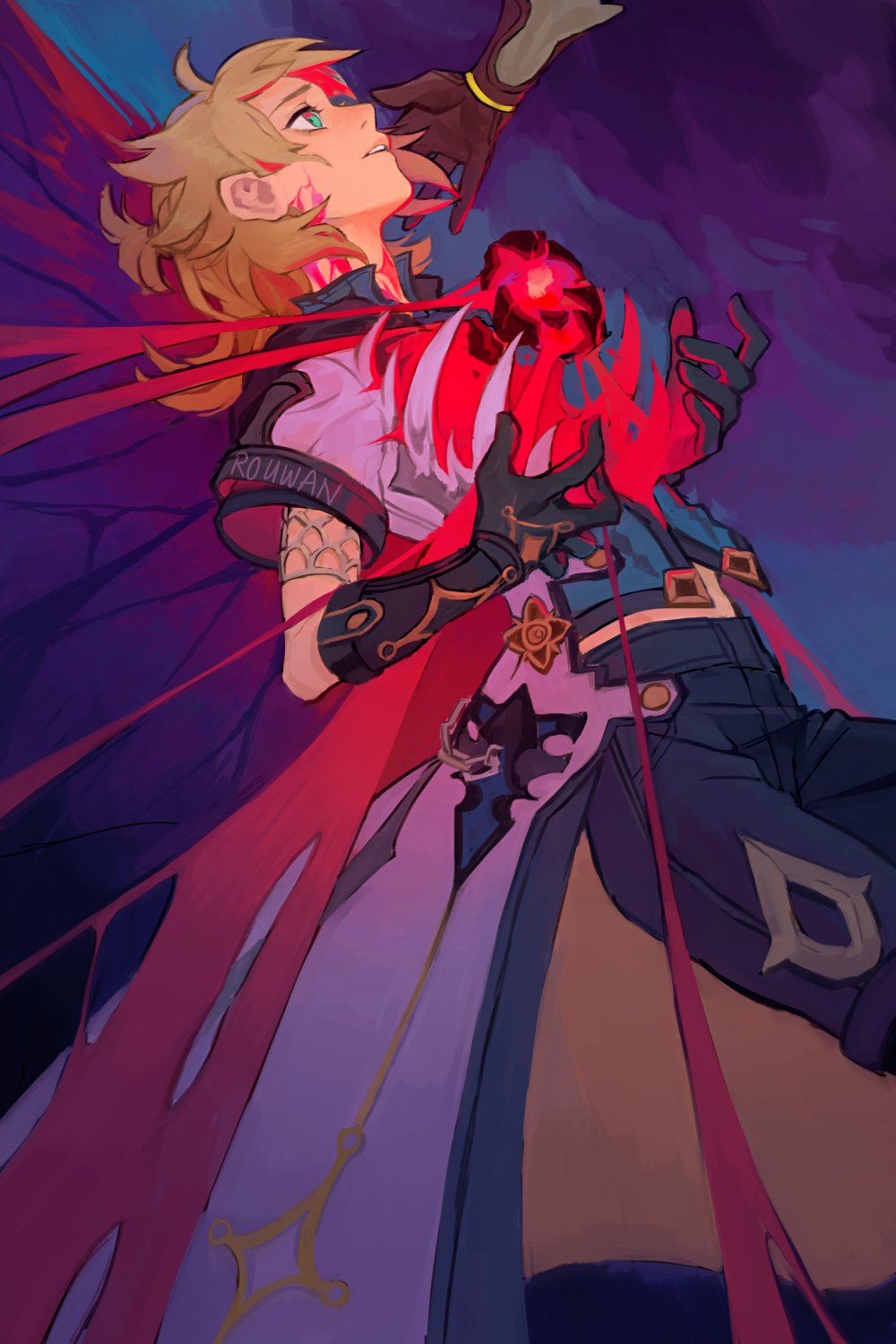 Safebooru - 2boys aether (genshin impact) ahoge albedo (genshin impact) black gloves blonde hair ...