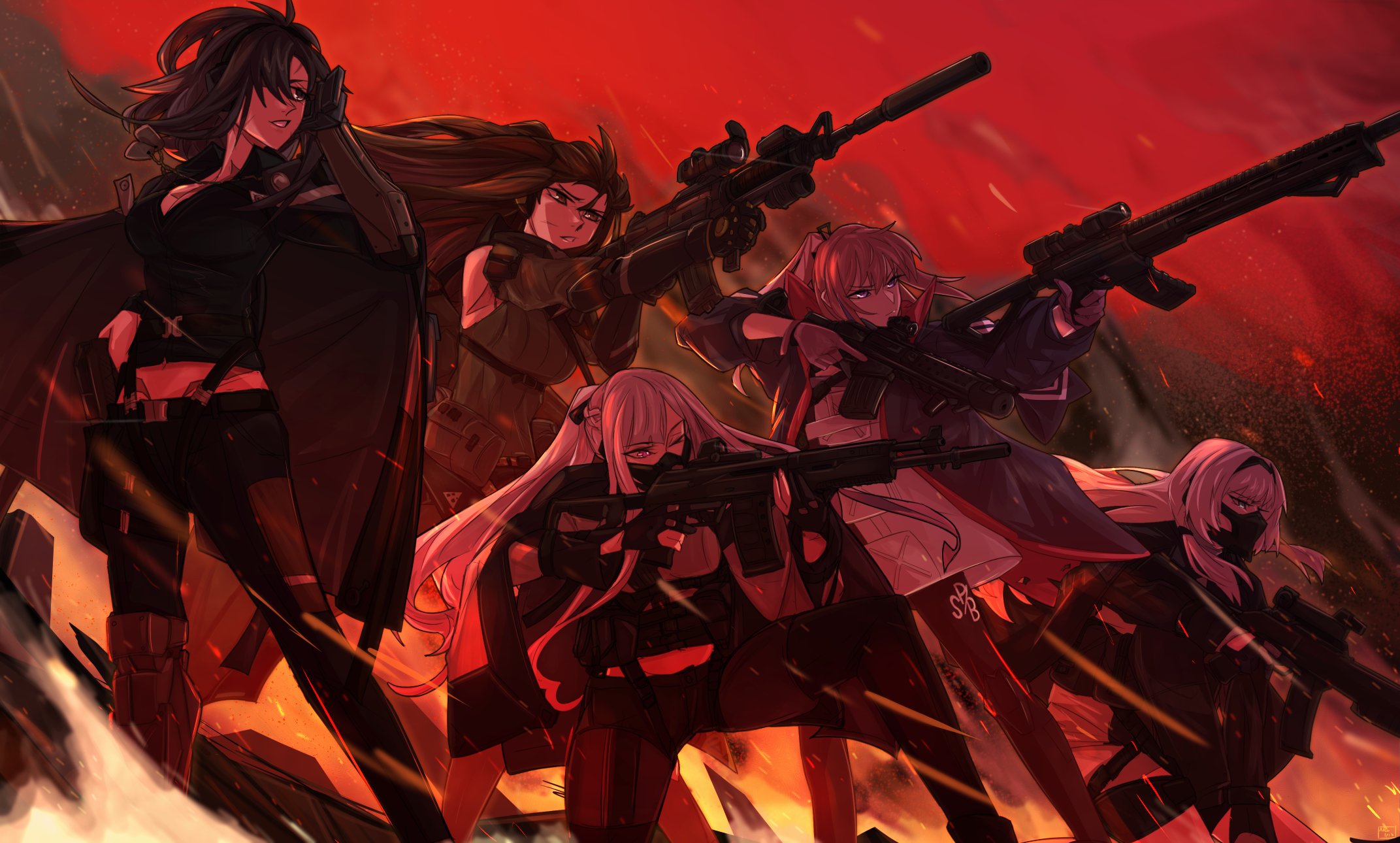 Safebooru - 5girls ak-12 ak-12 (girls frontline) an-94 an-94 (girls frontline) angelia (girls ...