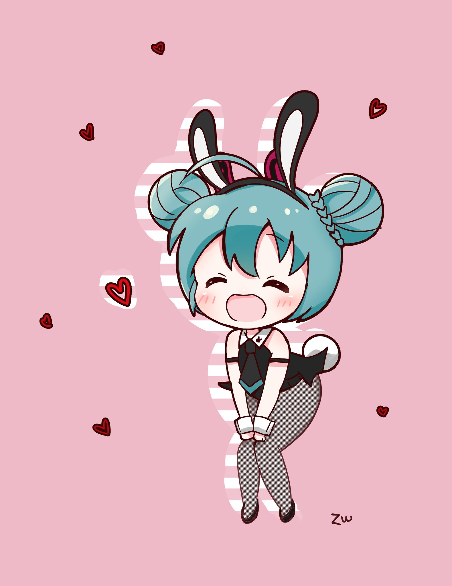Safebooru - 1girl animal ears aqua hair bicute bunnies miku black dress ...