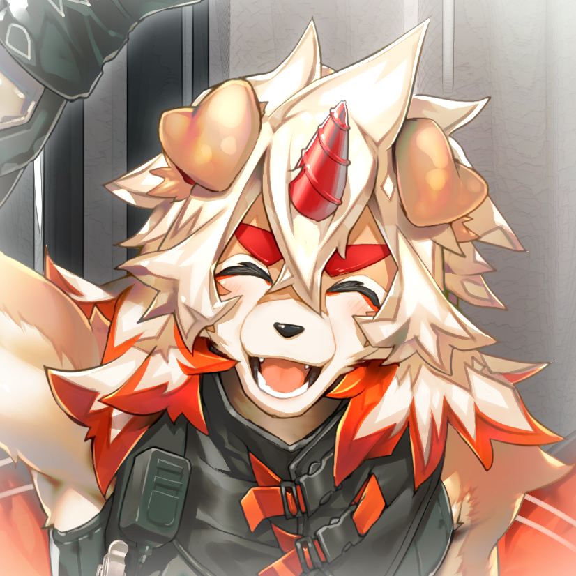 Safebooru - 1boy ^ ^ ahonobo animal ears arknights bangs bare shoulders black shirt brown fur ...