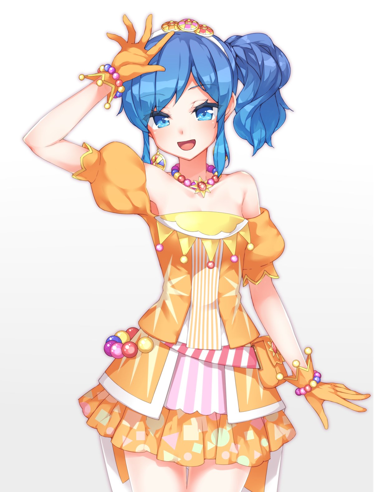 Safebooru - 1girl :d aikatsu! aikatsu! (series) arm over head arm up armpit peek bare legs bare ...