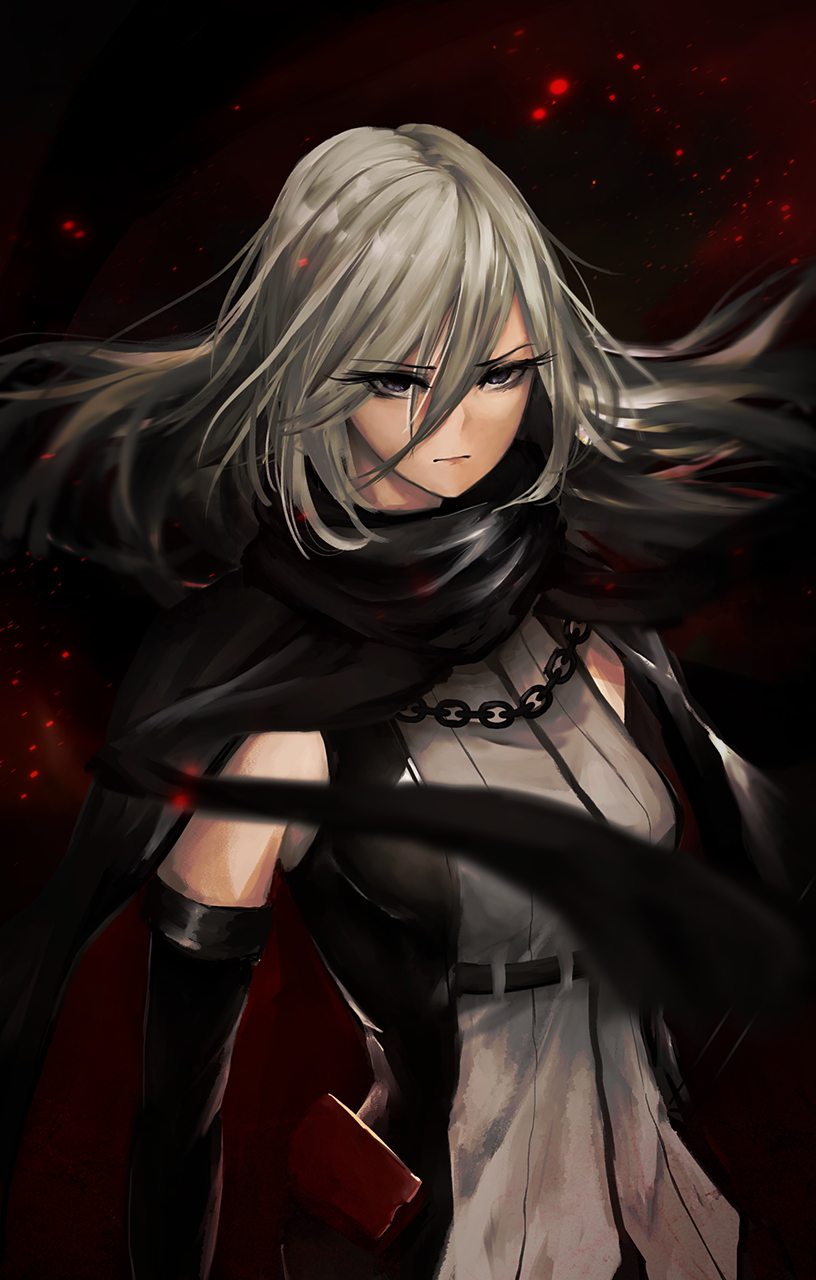 Safebooru - 1girl azur lane bangs black scarf chain chain necklace code ...