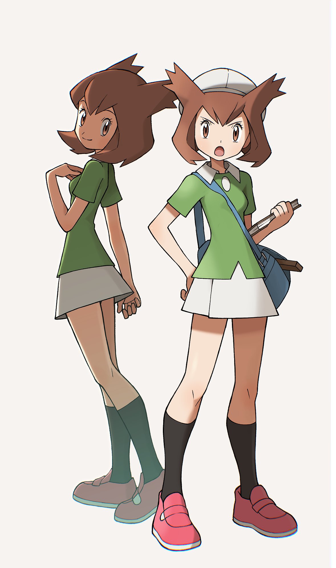 Safebooru - 1girl bag bangs bianca (pokemon m05) black legwear brown ...