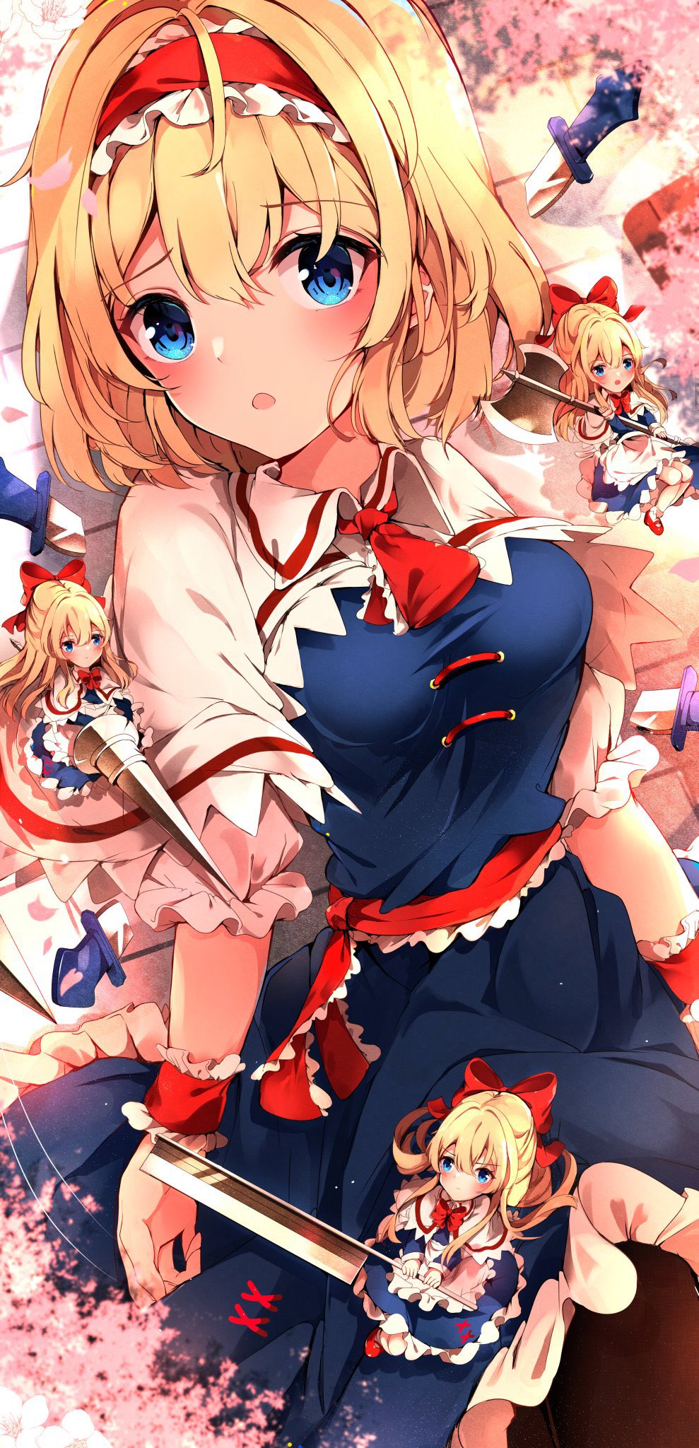 Safebooru - 4girls alice margatroid axe bangs blonde hair blue dress blue eyes bow bowtie ...