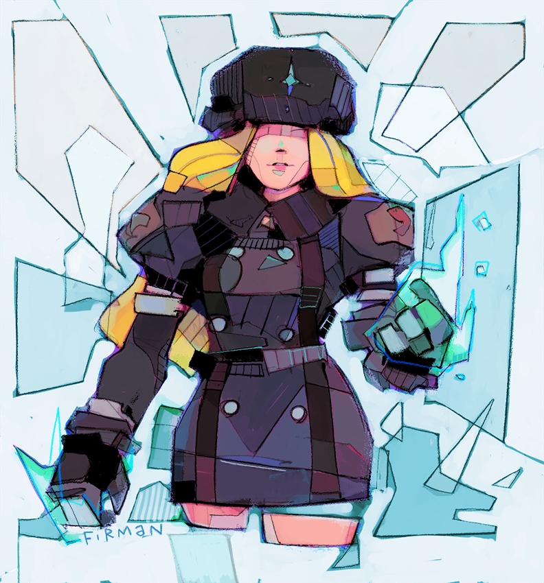 Safebooru - action arm up blonde hair clenched hand fighting stance ...