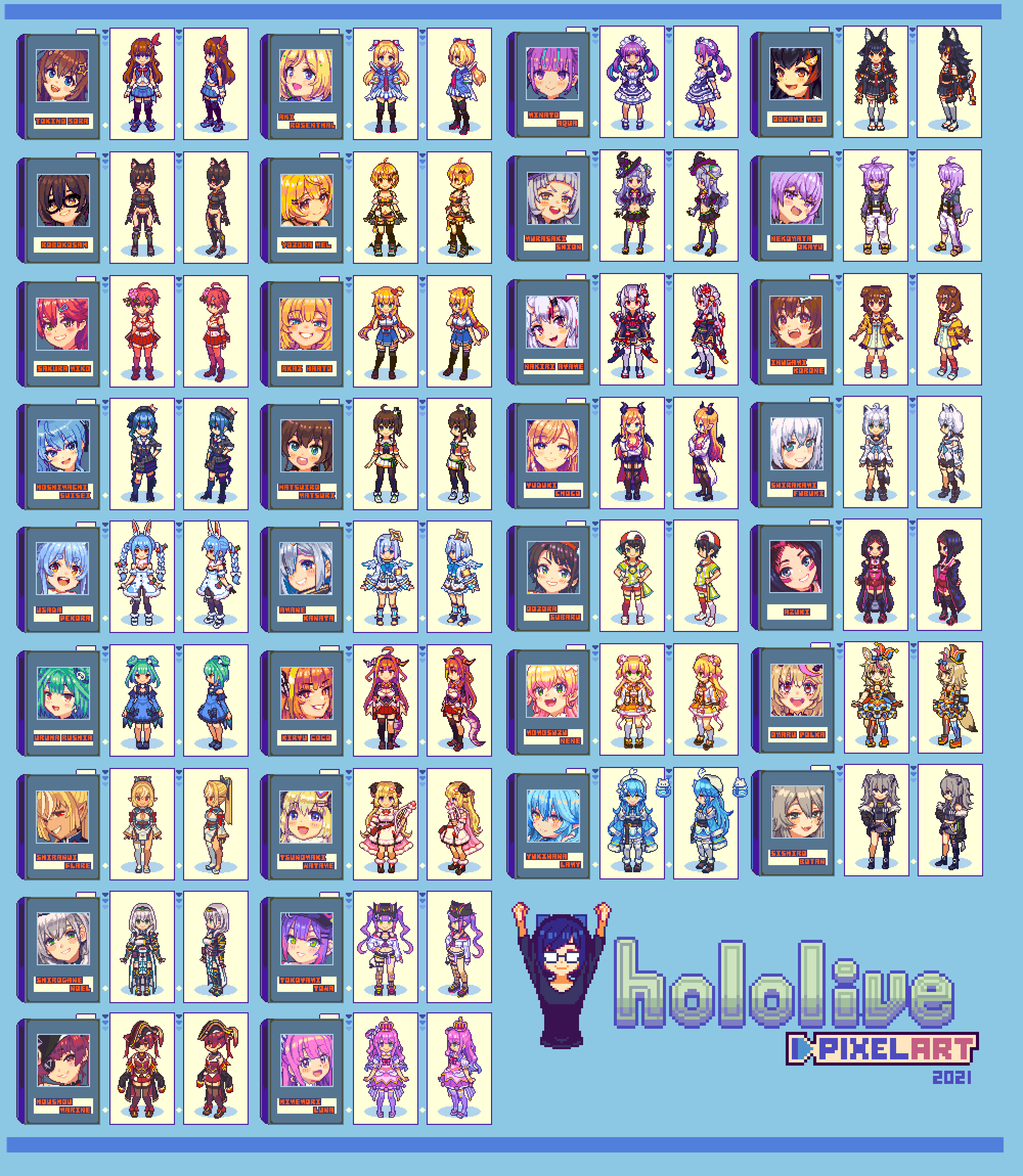 Safebooru - 1boy 6+girls ahoge akai haato aki rosenthal amane kanata angel wings animal ear ...