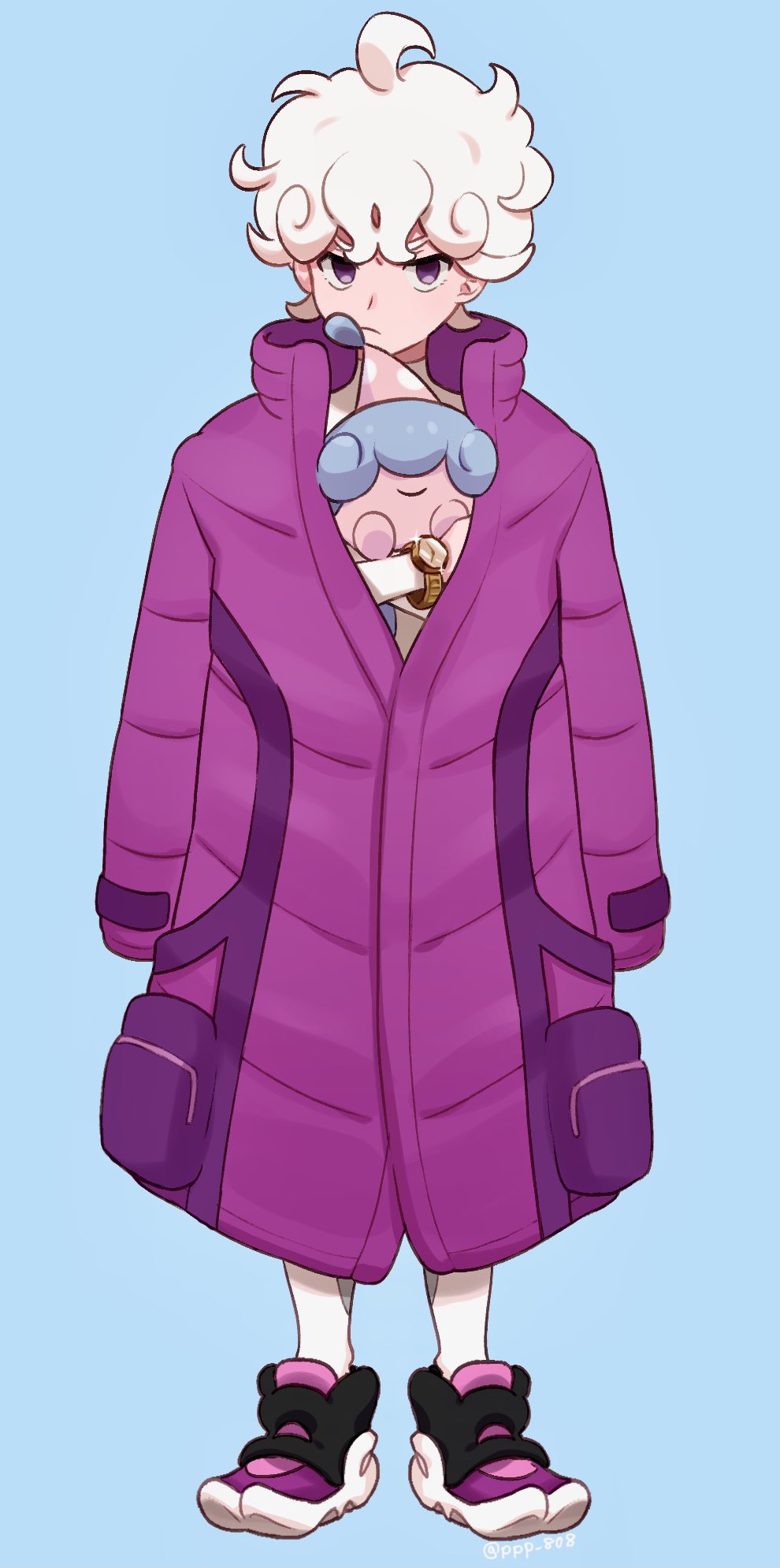 Safebooru - 1boy ahoge bangs bede (pokemon) blonde hair blue background ...