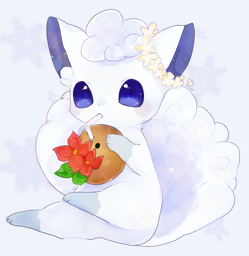 Safebooru - alolan form alolan vulpix animal focus banchiku blue eyes ...